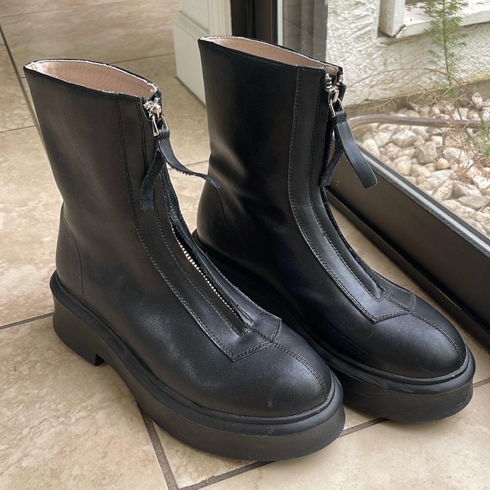 The Row Inspired Zip Up Boots - Gem